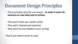 Document Design: Basic Principles | PPTX