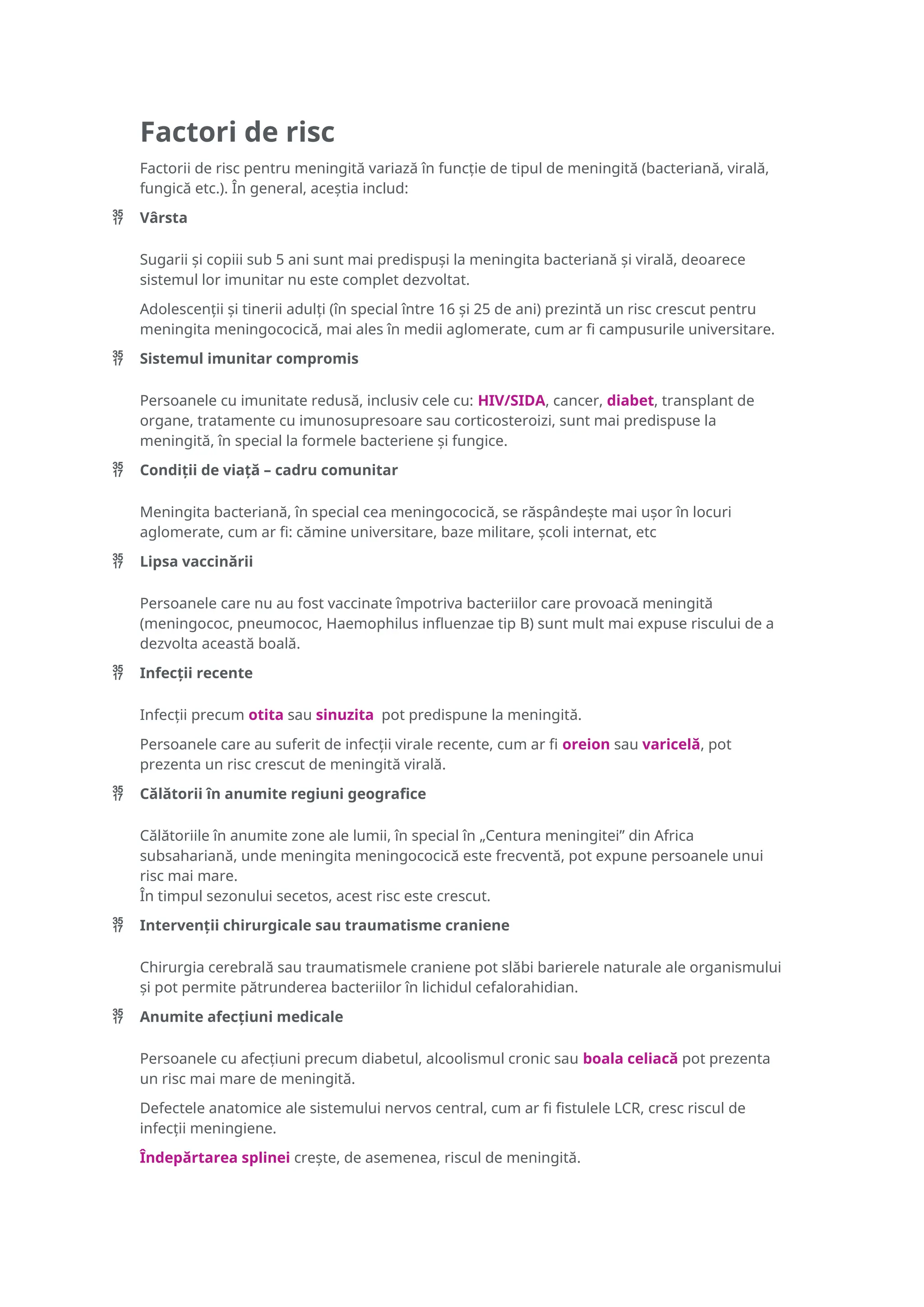 factori de risc in medicina bacteriana df | DOC