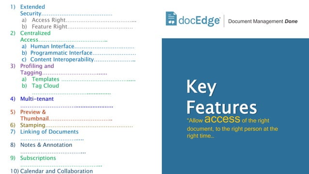 docEdge - Enterprise Document Management Platform | PPTX