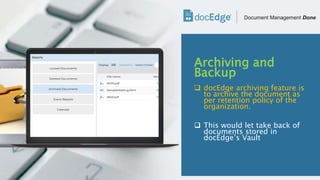 docEdge - Enterprise Document Management Platform | PPT
