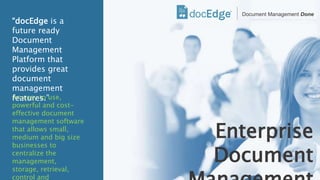docEdge - Enterprise Document Management Platform | PPTX