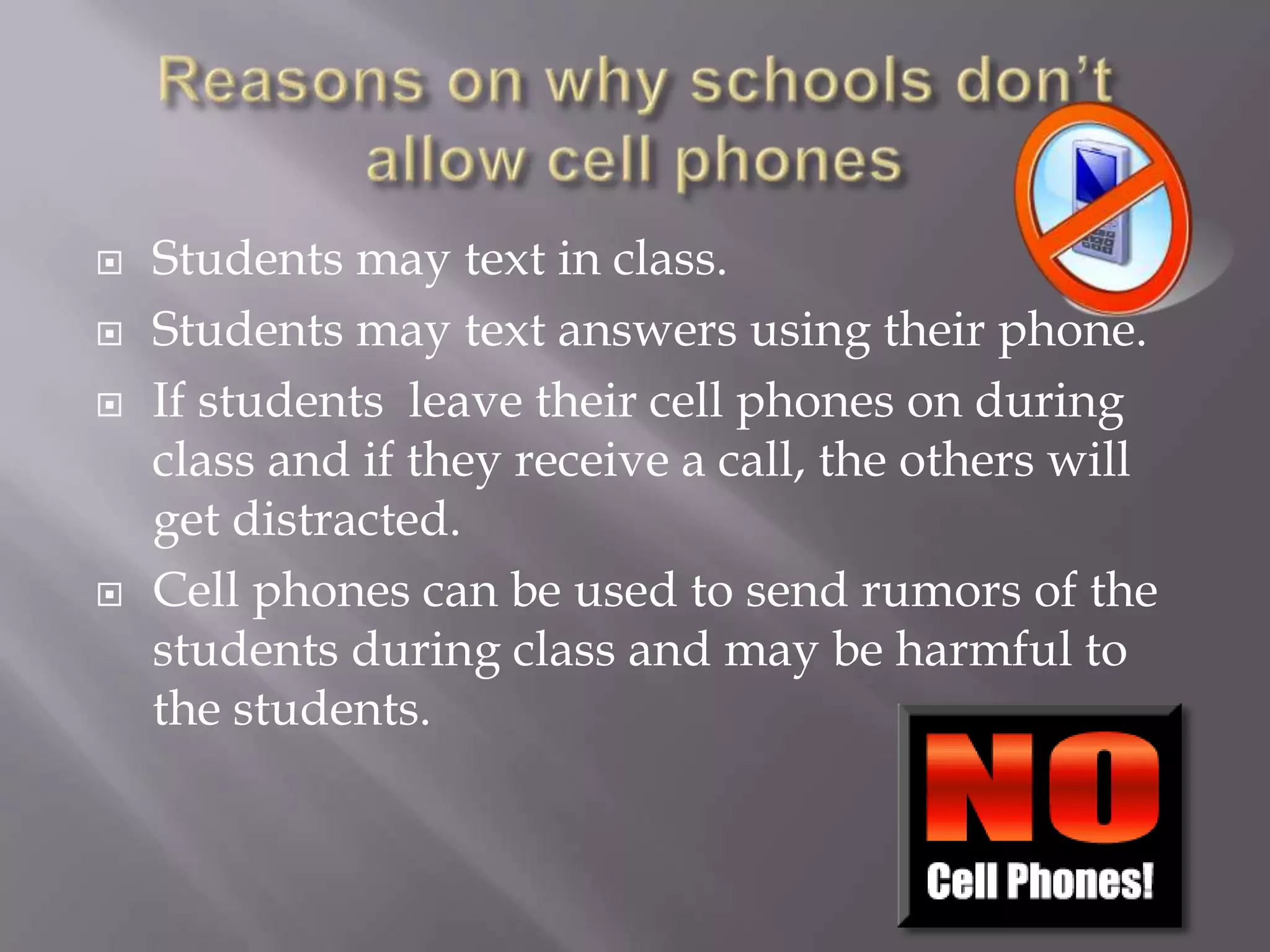 Do cell phones distract students from their education | PPTX