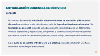 Docencia en servicio a nivel de la salud | PPTX