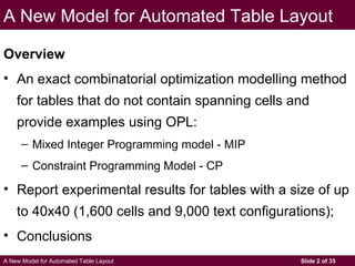 DocEng2010 Bilauca Healy - A New Model for Automated Table Layout | PPT