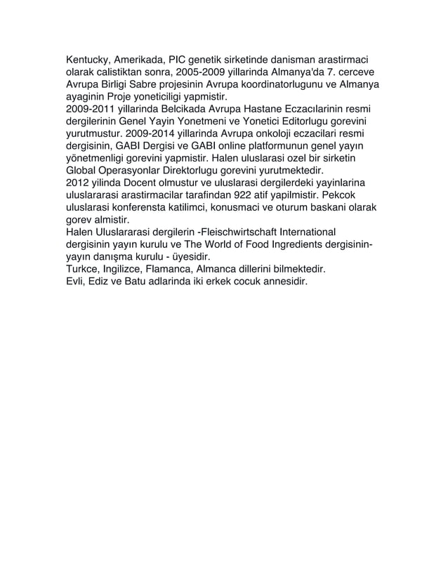 Docent dr esra kurt klont cv | PDF