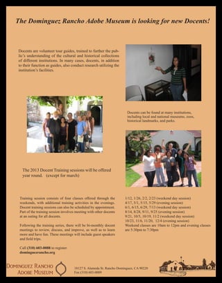 Docent recruiting poster | PDF