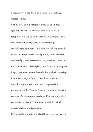 Do CEOs Deserve Their PayThe myths that drive the CEO pay.docx