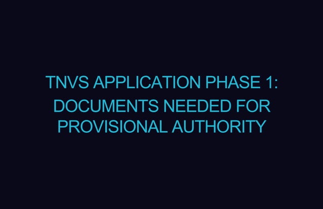 TNVS Document Guidelines | PPTX