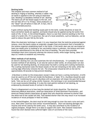 Docking, castrating, and disbudding | PDF