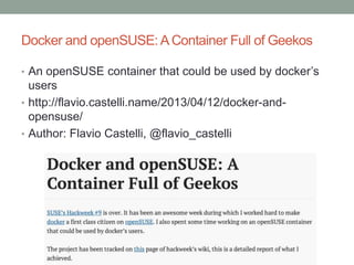 Docker - 15 great Tutorials | PPT
