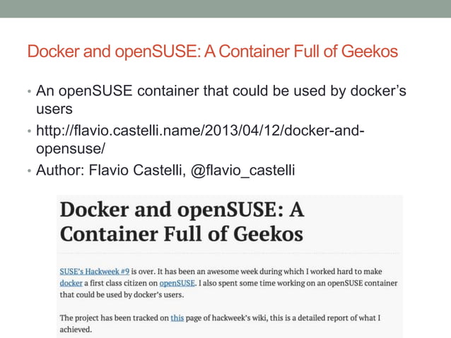 Docker - 15 great Tutorials | PPT