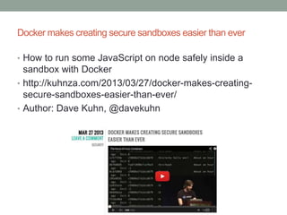 Docker - 15 great Tutorials | PPT