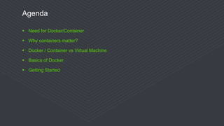 Docker 101 - High level introduction to docker | PPT