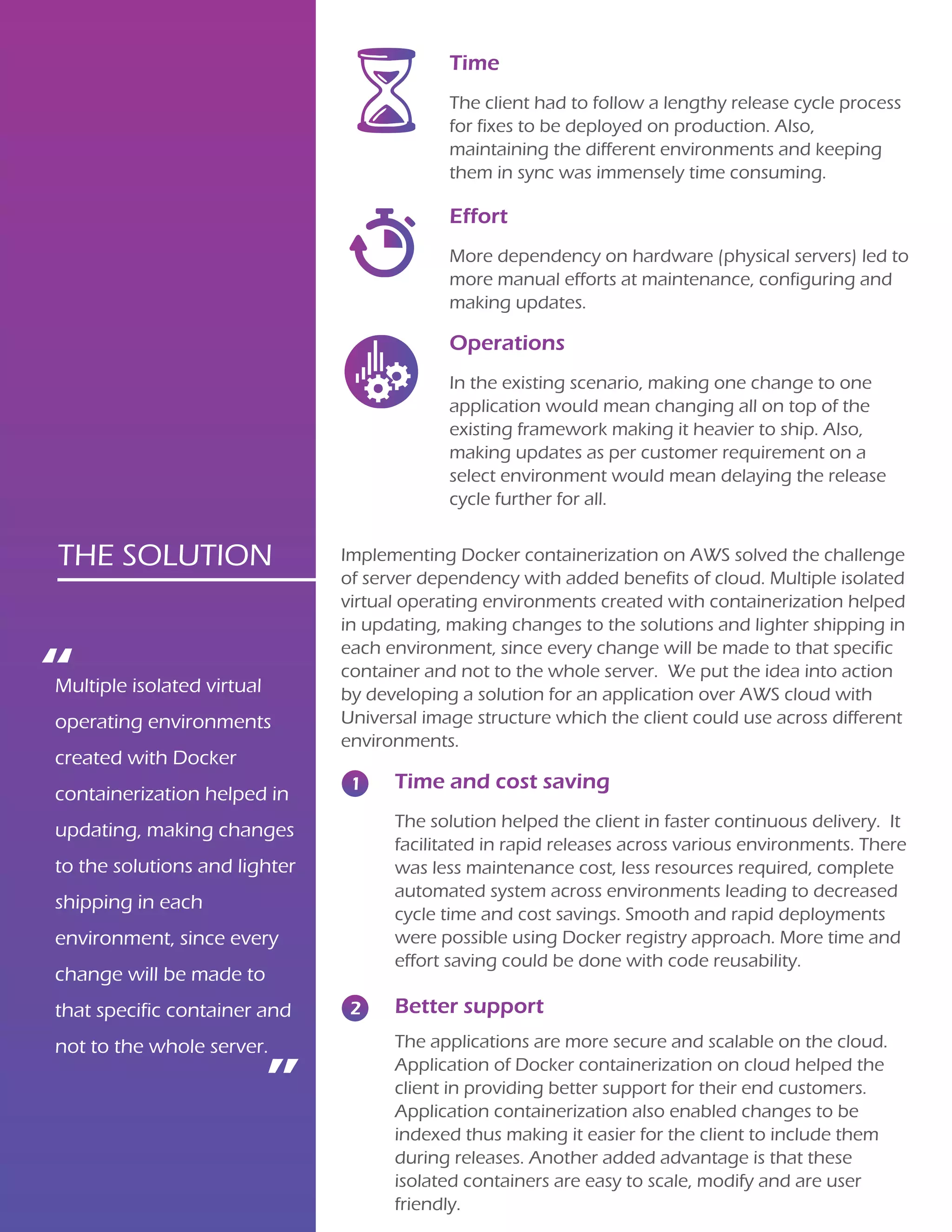 Docker implementation on aws cloud for ict solution supplier client | PDF