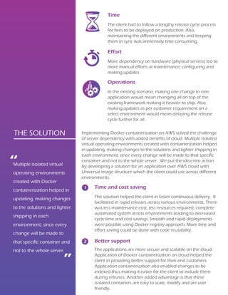 Docker implementation on aws cloud for ict solution supplier client | PDF