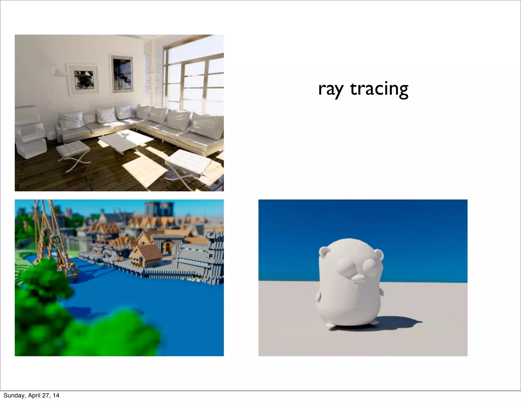 Docker + GCE + etcd + ray tracing