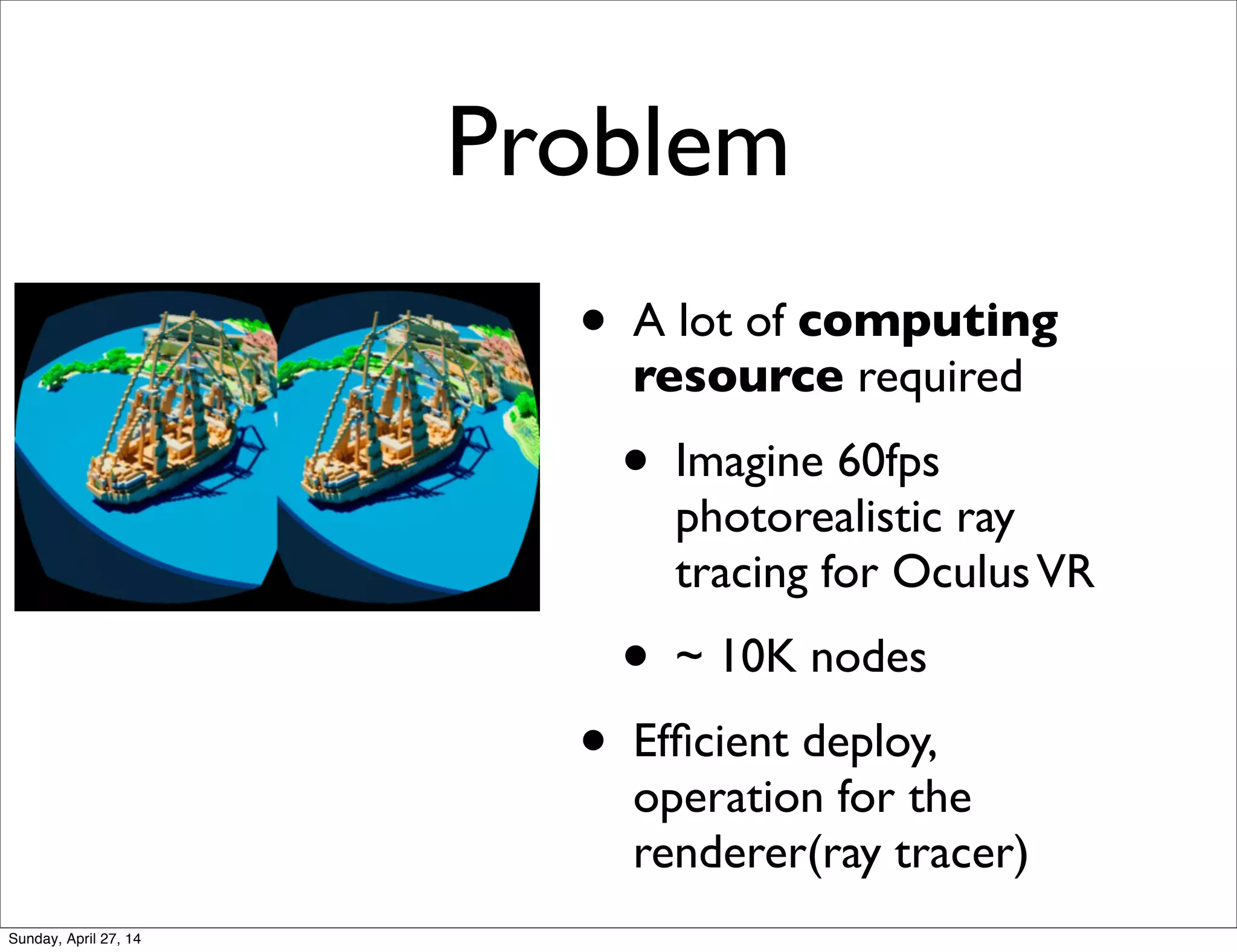 Docker + GCE + etcd + ray tracing