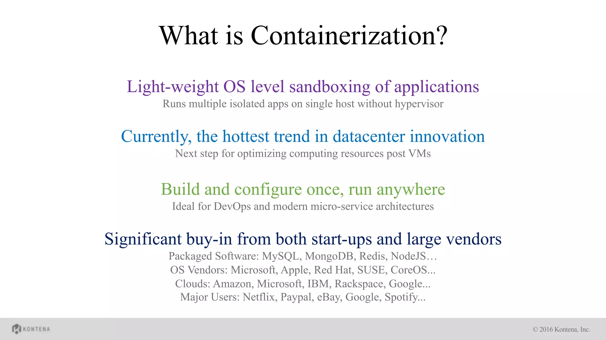 Running and Scaling Docker Containers with Kontena | PPT