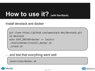 Running Docker with OpenStack | Docker workshop #1 | PPT