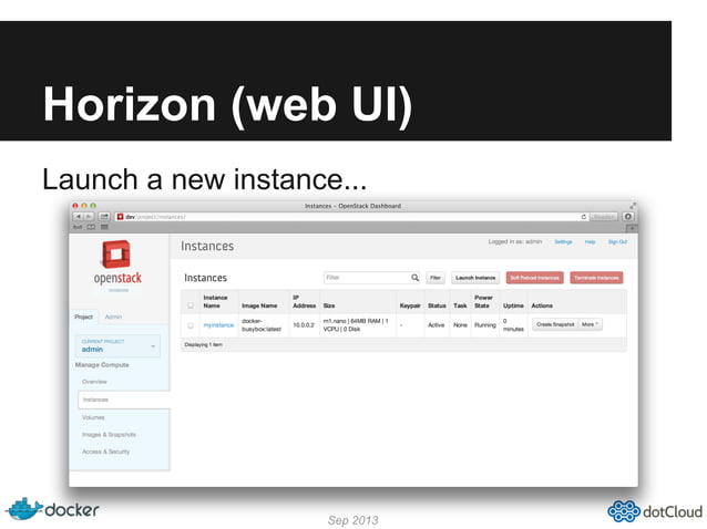 Running Docker with OpenStack | Docker workshop #1 | PPT