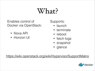 Docker and OpenStack at Rackspace | PDF