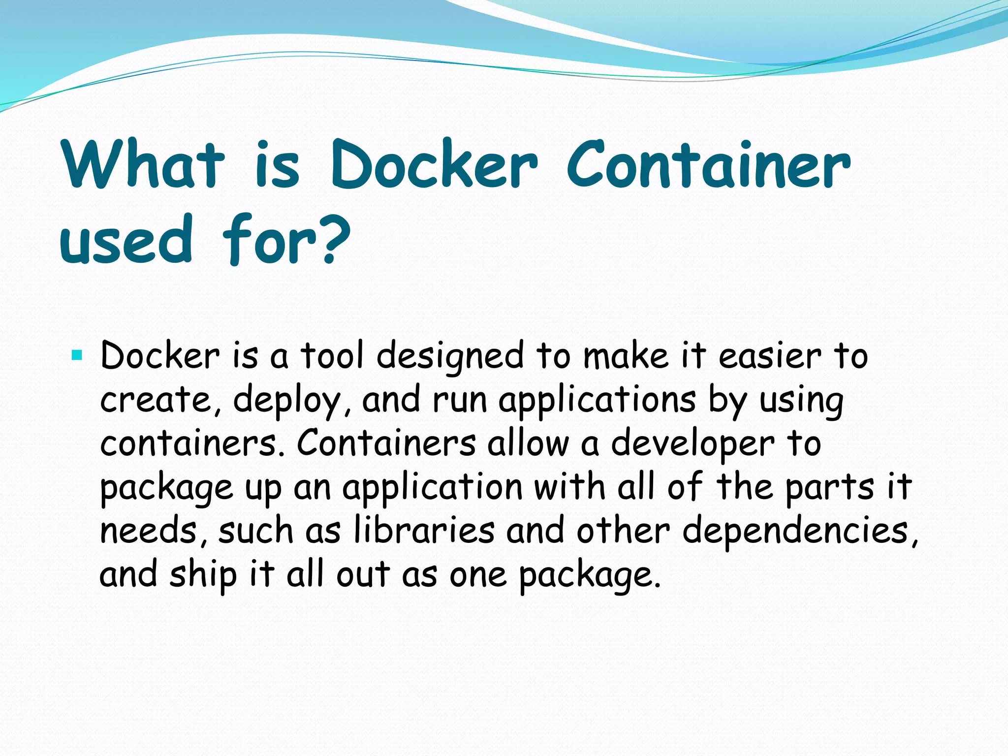 Docker and containerization | PPT
