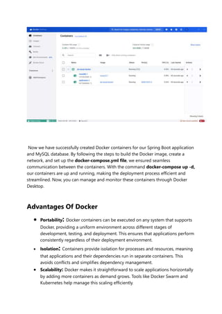 Docker and Springboot by Clavrit Digital Solutions | PDF