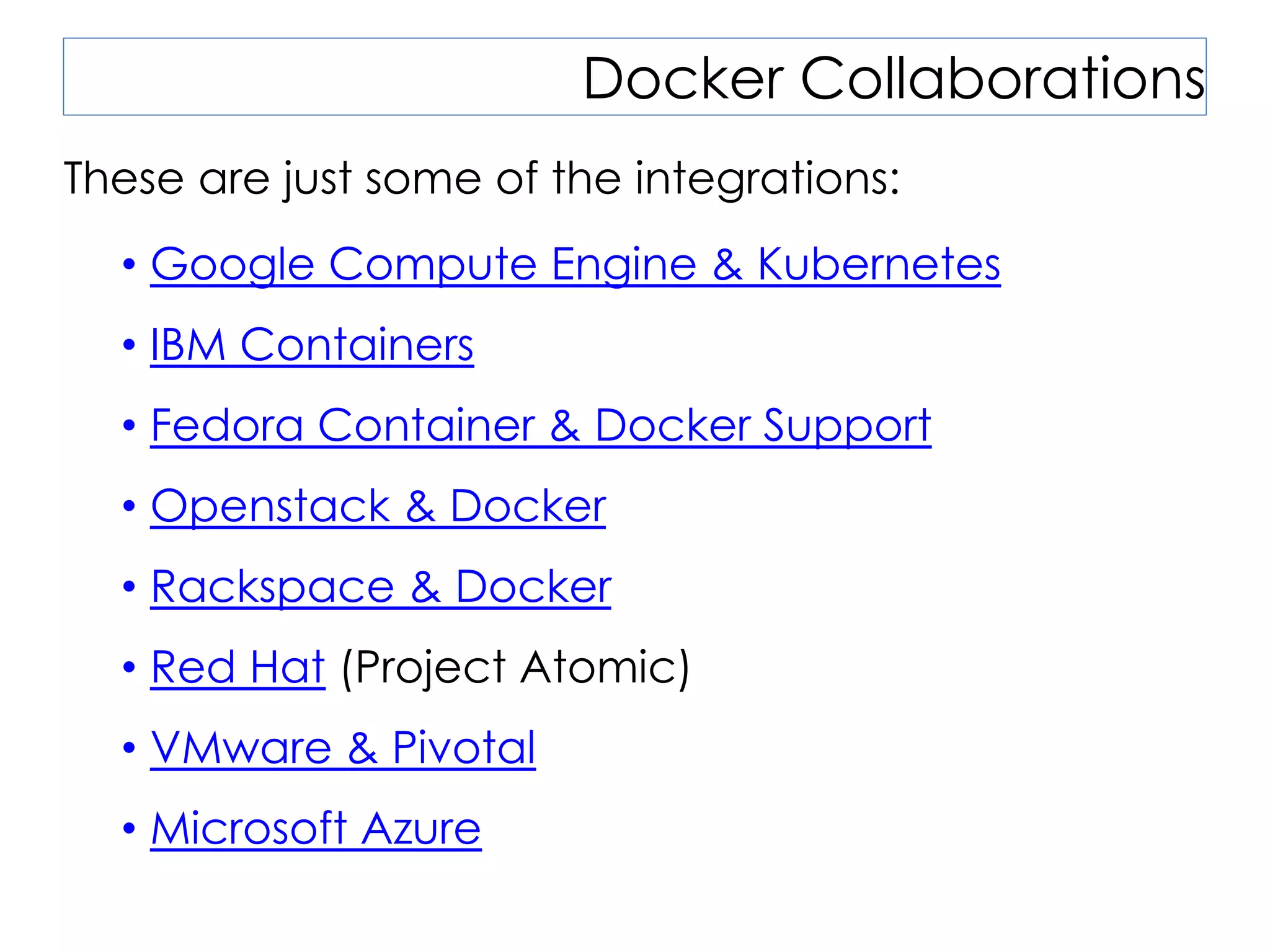 Docker and the Container Ecosystem | PPT