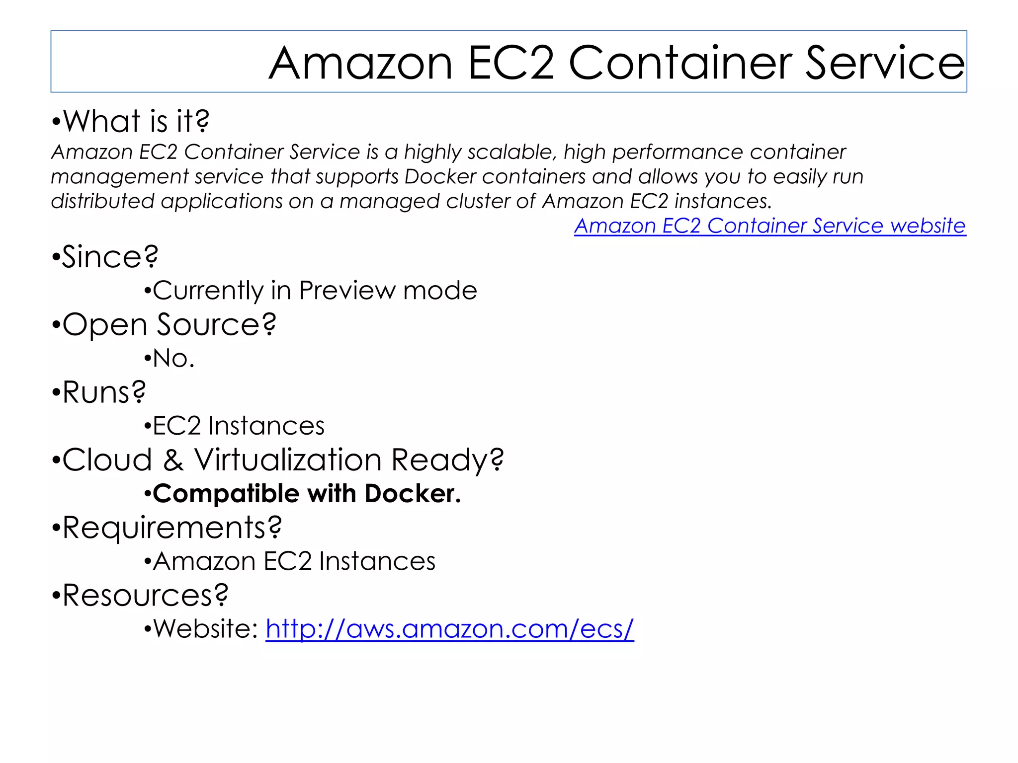 Docker and the Container Ecosystem | PPT