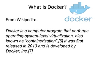 Learning Dockers - Step by Step | PPTX