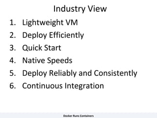 Docker benefits v0.1 | PPT | Operating Systems | Computer Software and ...