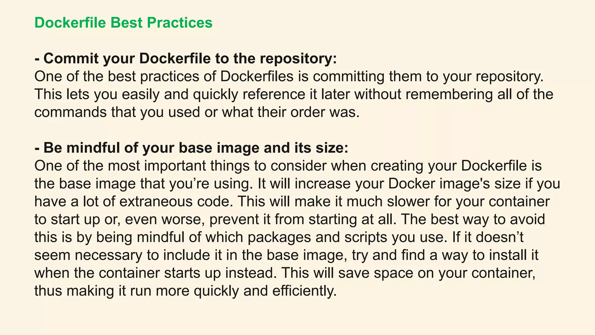 Docker Best Practices Ppt