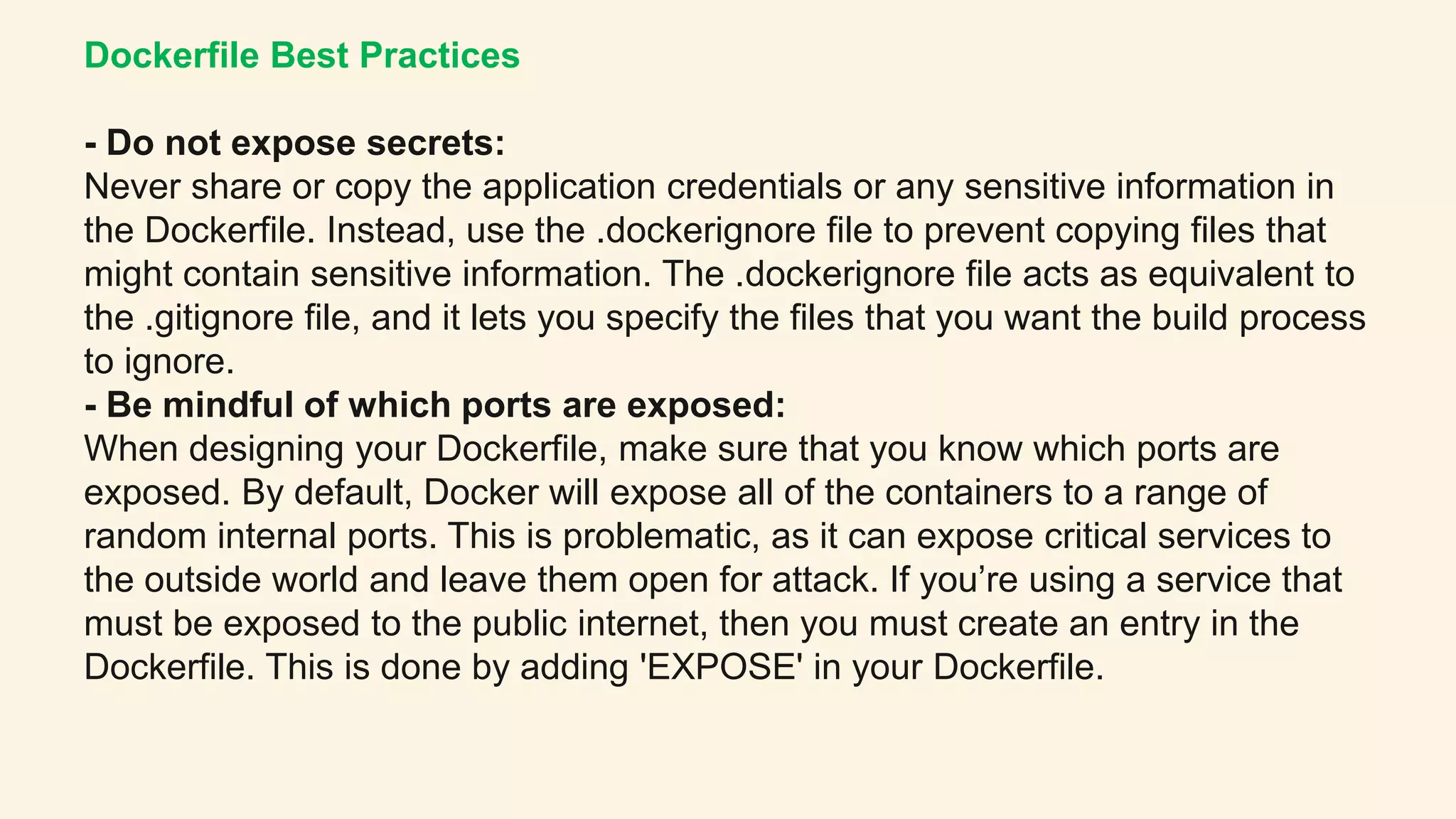 Docker Best Practices Ppt