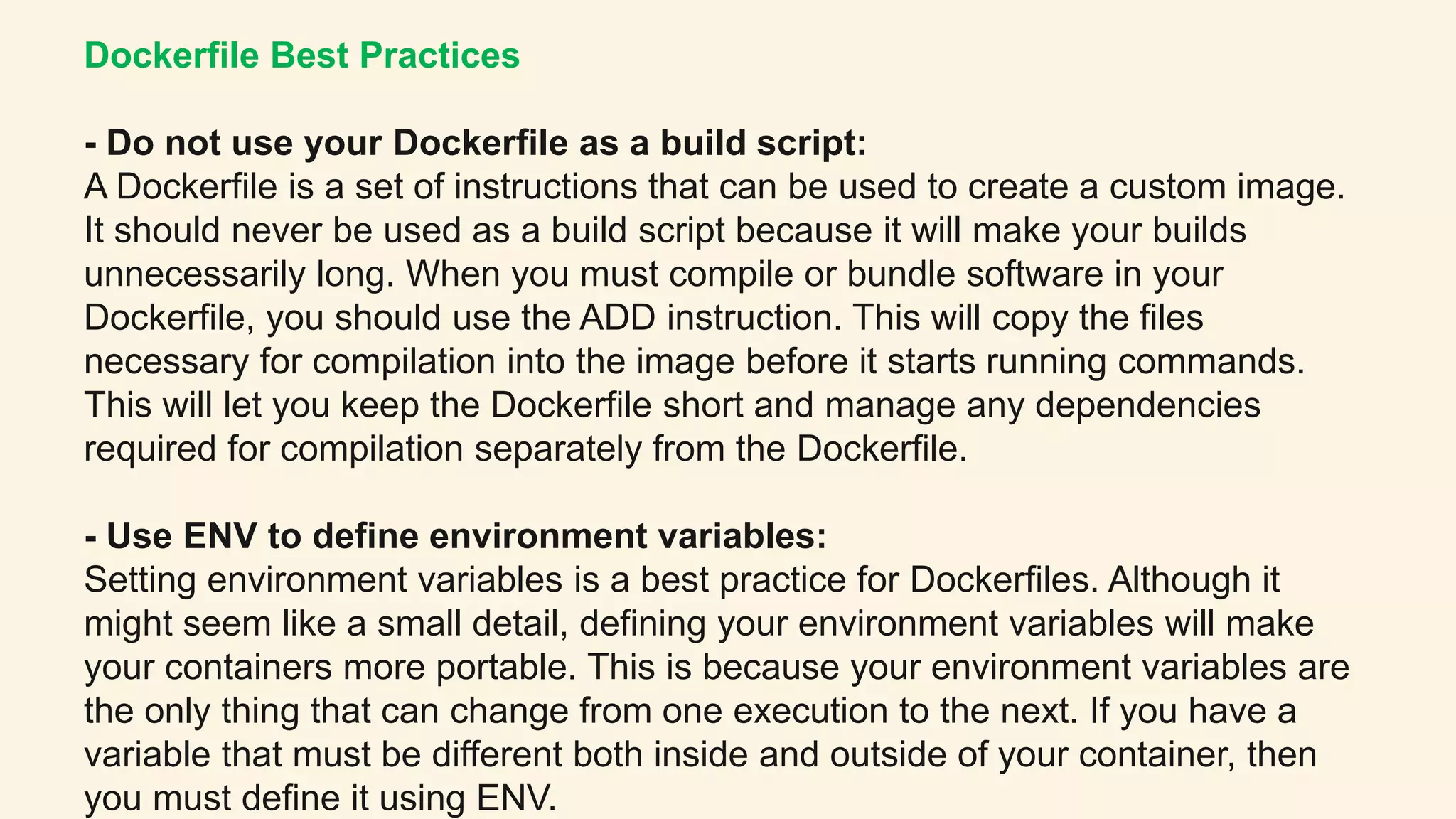 Docker Best Practices Ppt