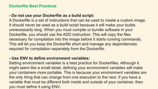 Docker best Practices | PPT