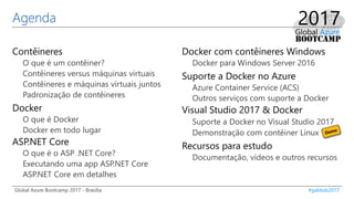Docker com ASP.NET Core e Hospedagem no Azure | PPT