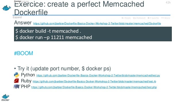 Dockerfile Basics Docker Workshop 2 At Twitter 2013 11 05