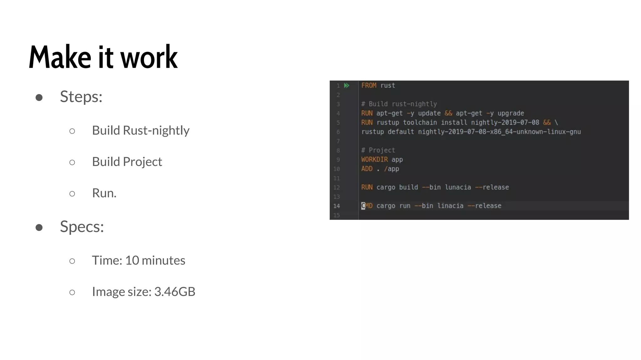 Dockerfile for rust project | PPT