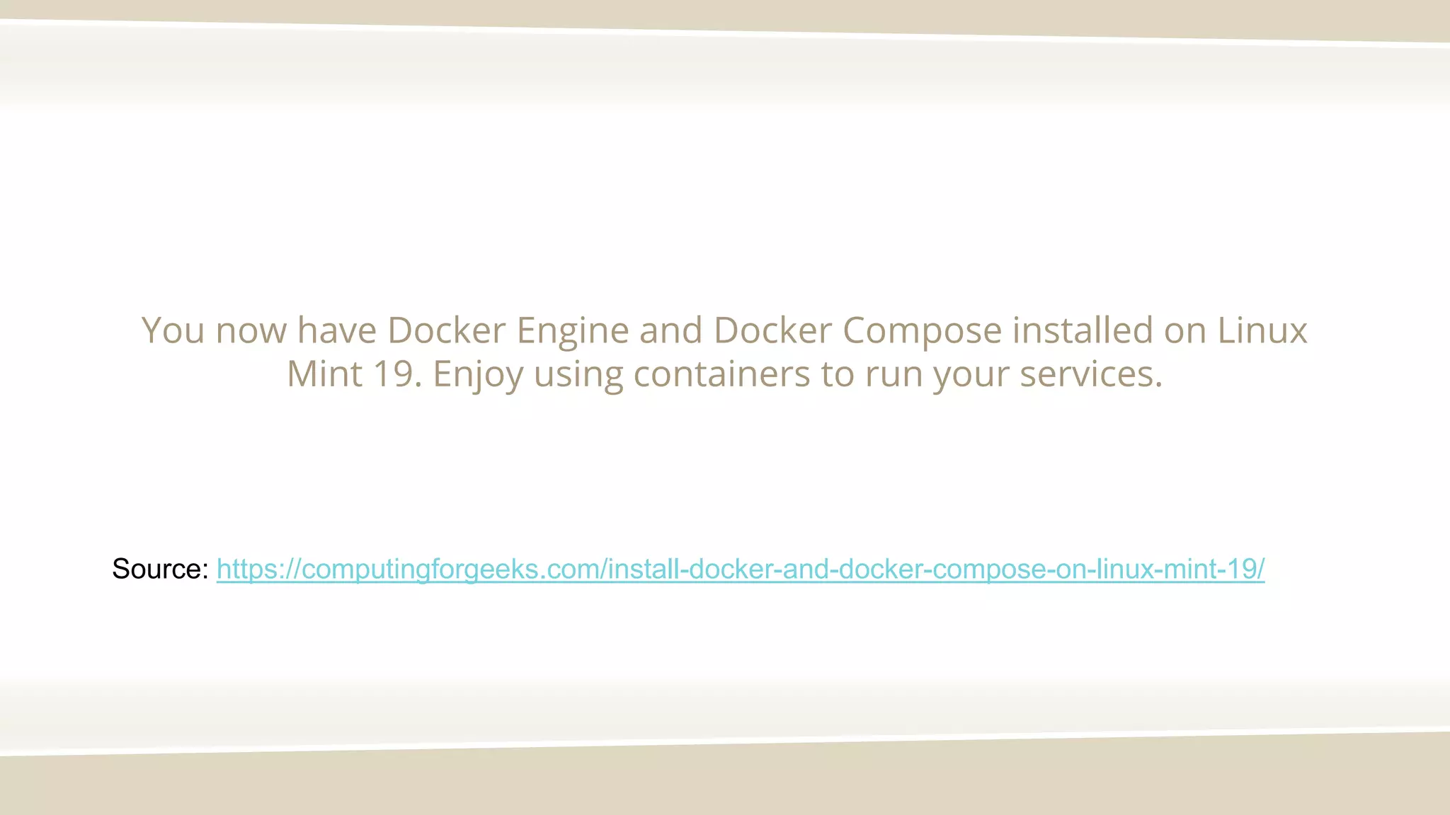 Docker for dev | PPTX | Operating Systems | Computer Software and Applications