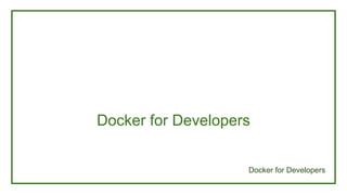 Docker for Developers.pdf | Operating Systems | Computer Software and ...