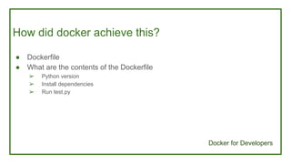 Docker for Developers.pdf | Operating Systems | Computer Software and Applications