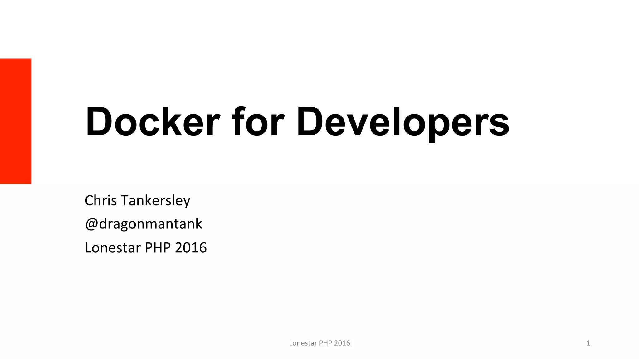 Docker for Developers | PPT