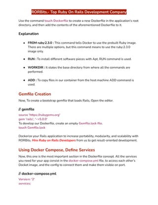 Docker For Ruby On Rails : Meaning, Benefits, & Use Cases | PDF