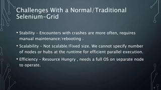 Docker–Grid (A On demand and Scalable dockerized selenium grid architecture) | PPT
