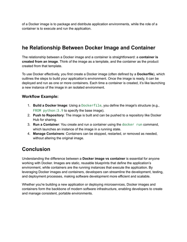 Docker Image Vs Docker Container Understanding The Difference Pdf