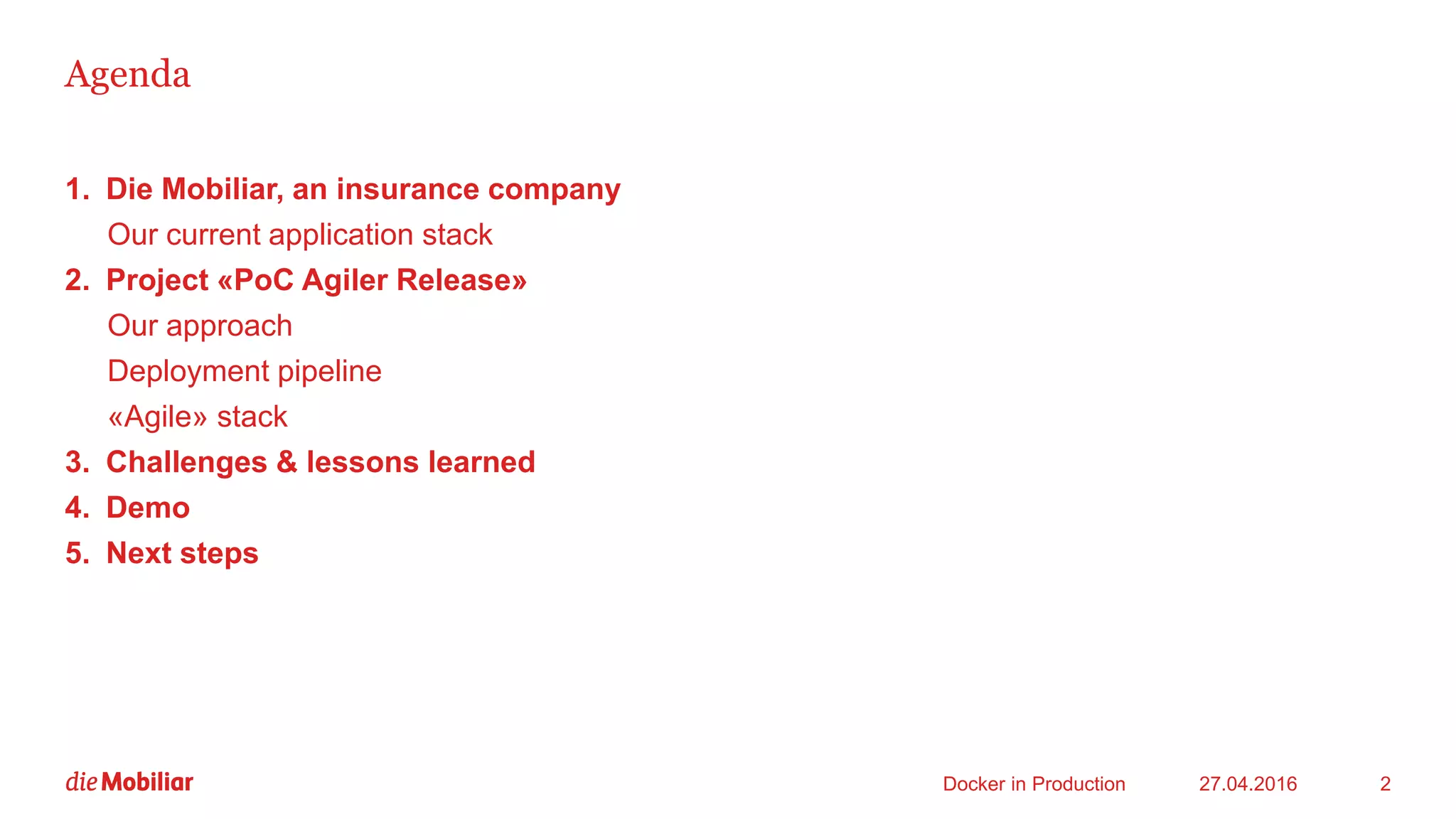 Docker in Production, die Mobiliar | PDF