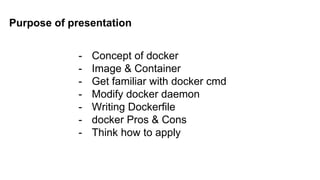 Docker introduction for the beginners | PPTX