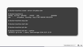 Docker Machineを始めるには？ | PPT