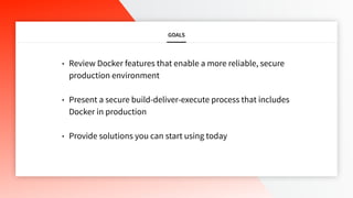 Solving Real World Production Problems with Docker | PPT