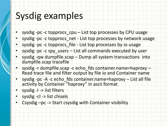 Container Monitoring with Sysdig | PPT